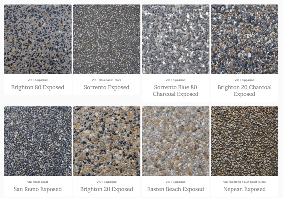 Exposed Aggregate Concrete Colours - JAK Concrete & Excavation